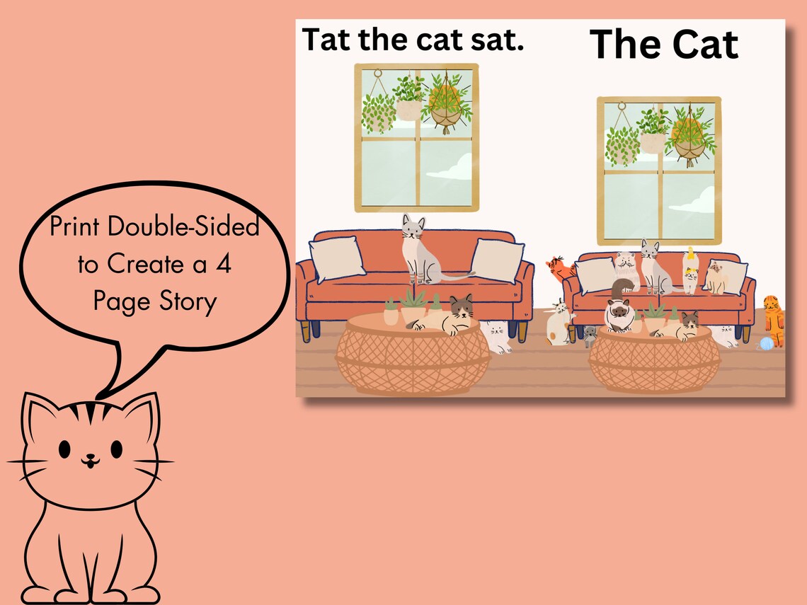 CVC Worksheets AT Word Family Decodable Reader Preschool Activities ...