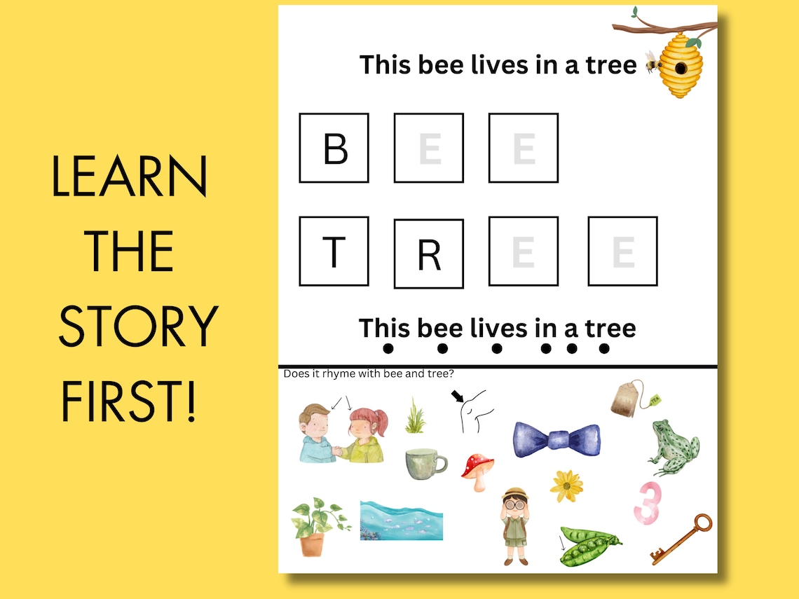 Long E Words Worksheets | Long Vowels | -EE Word Family | Word Families ...