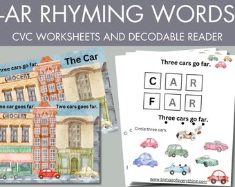 CVC Worksheets AT Word Family Decodable Reader Preschool Activities ...