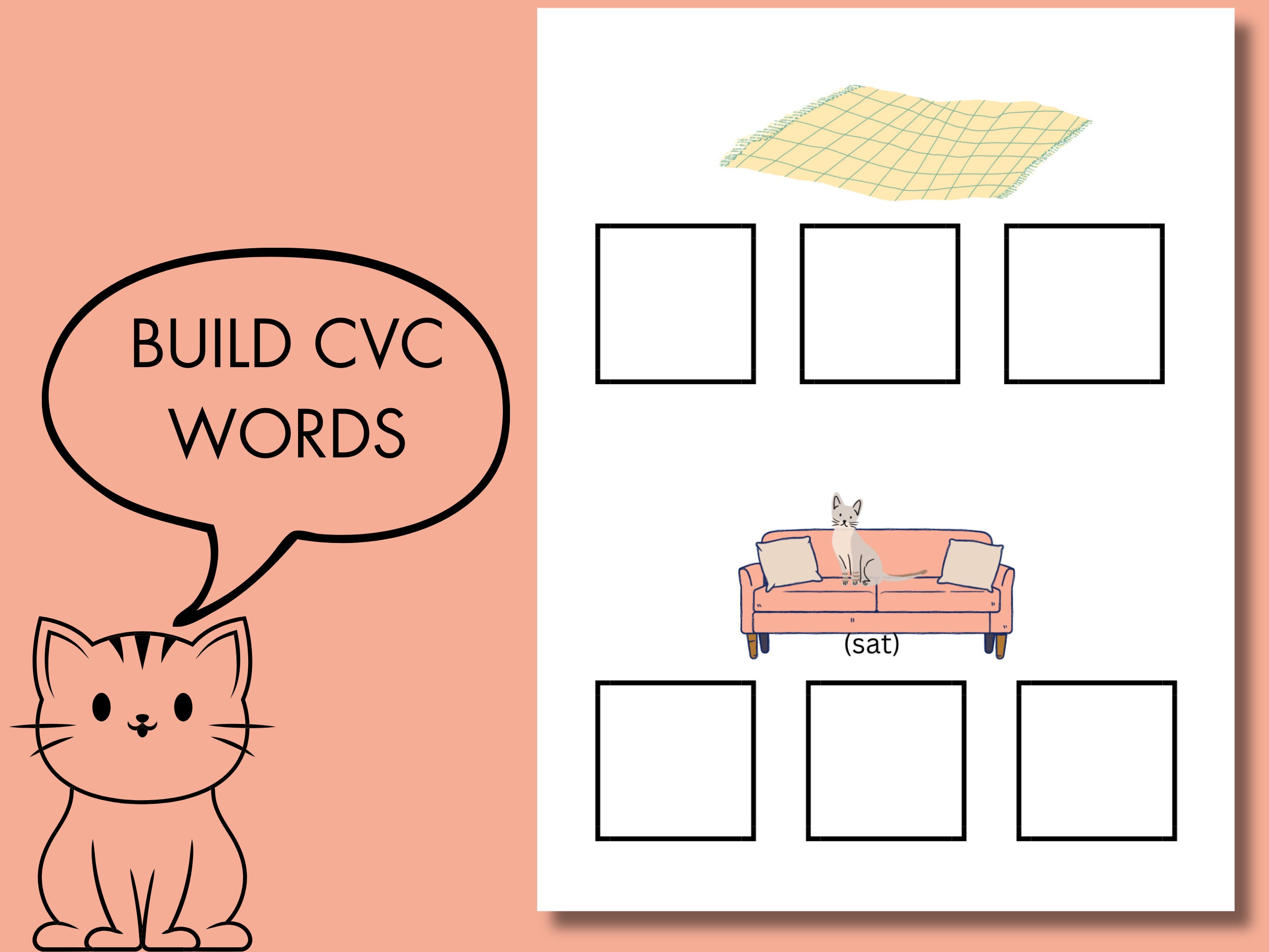 CVC Worksheets AT Word Family Decodable Reader Preschool Activities ...