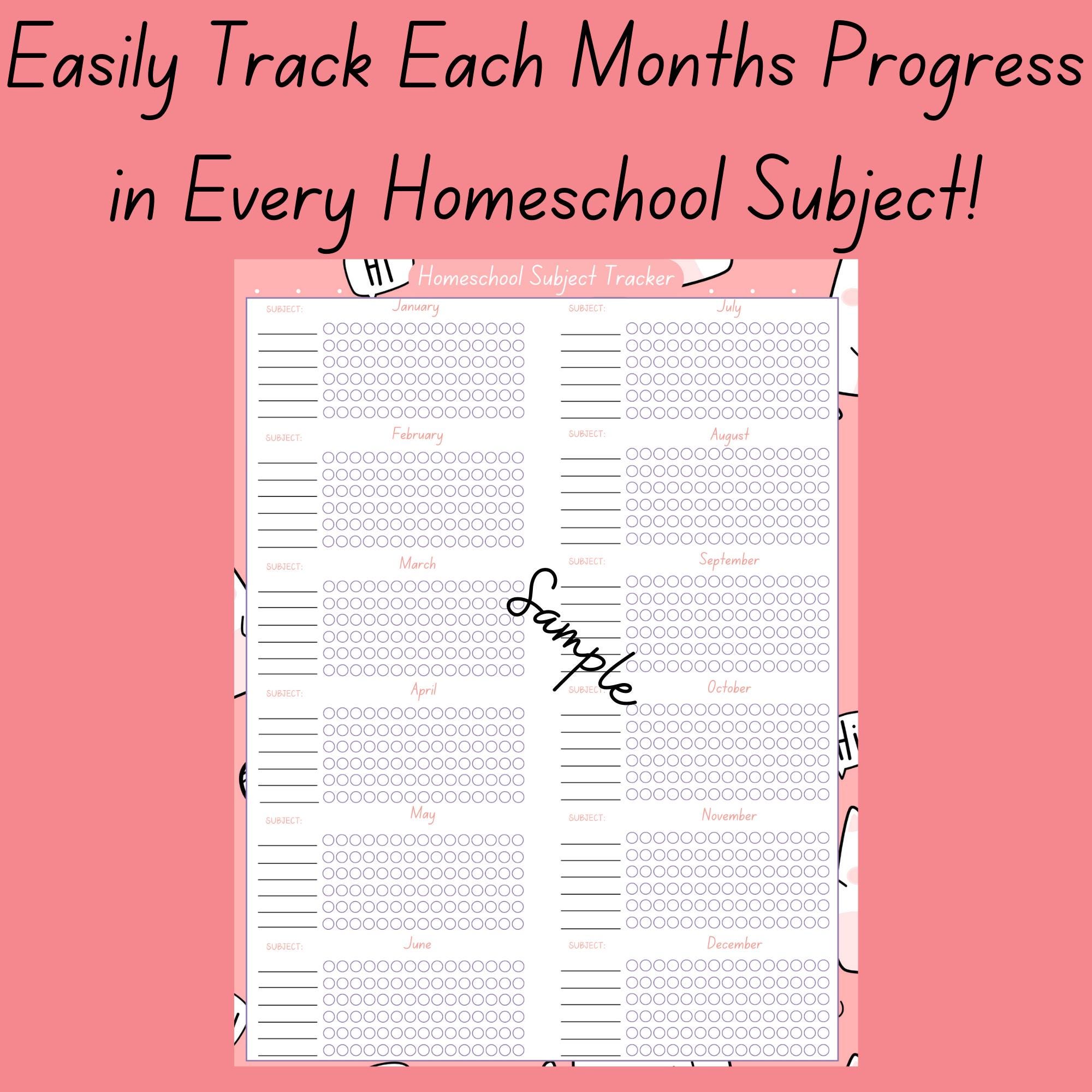 Homeschool Subject Tracker | Cute Homeschool Planner | Homeschool ...