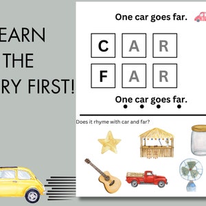 CVC Worksheets | -AR Word Family | Digital Product | decodable Reader ...