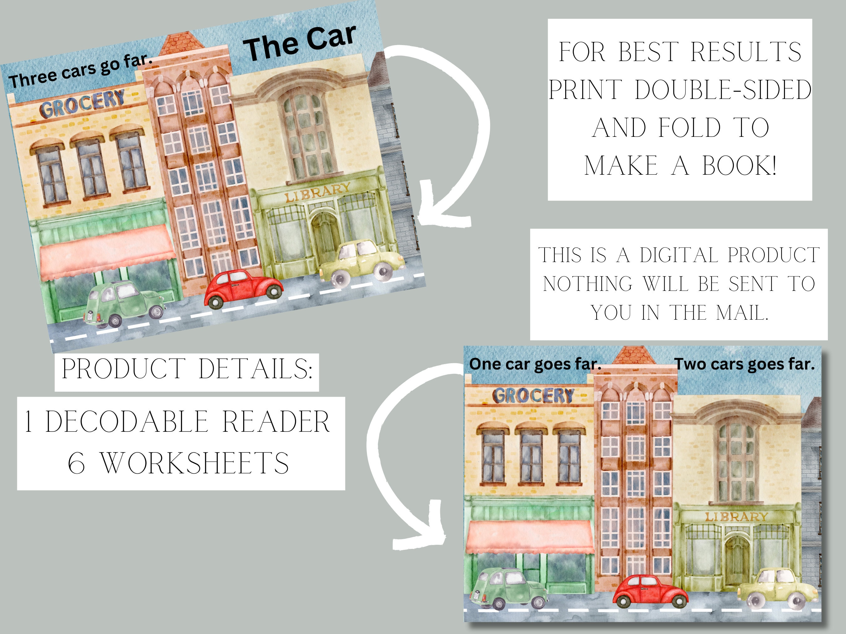 CVC Worksheets | -AR Word Family | Digital Product | decodable Reader ...