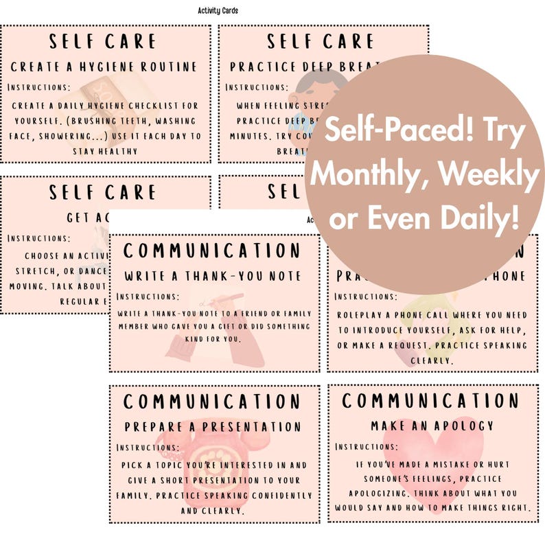 Life Skills Task Cards for Kids Life Skill Activities Printable Task ...