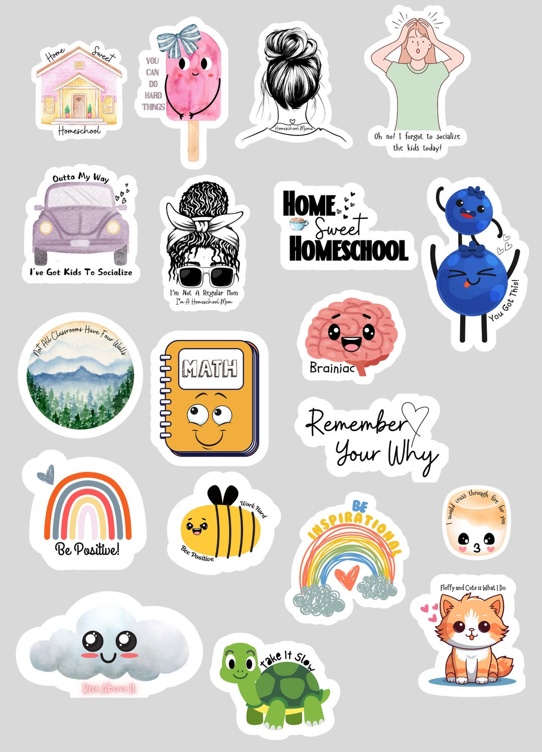 Homeschool Stickers | Back to School Stickers | Inspirational Stickers ...