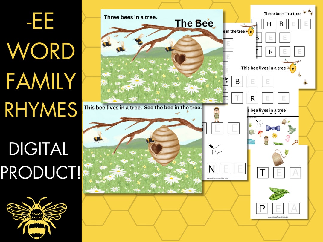 Long E Words Worksheets | Long Vowels | -EE Word Family | Word Families ...