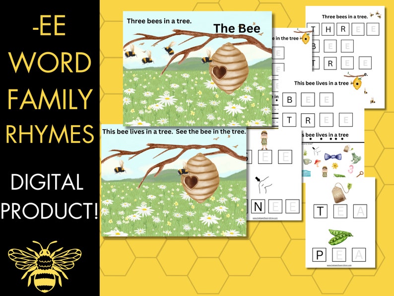 Long E Words Worksheets | Long Vowels | -EE Word Family | Word Families ...