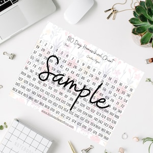 Homeschool Planner 180 Day Chart Homeschool Printable Homeschool ...