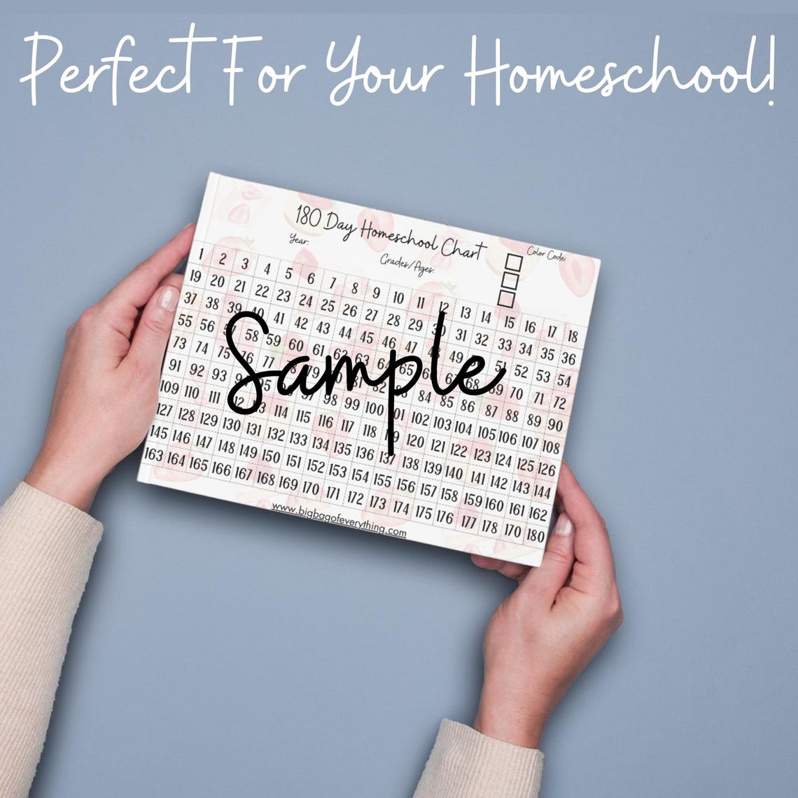 Homeschool Planner 180 Day Chart Homeschool Printable Homeschool ...