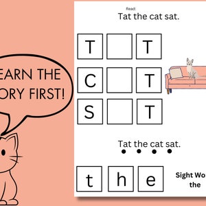 CVC Worksheets | -AT Word Family | Decodable Reader | Preschool ...