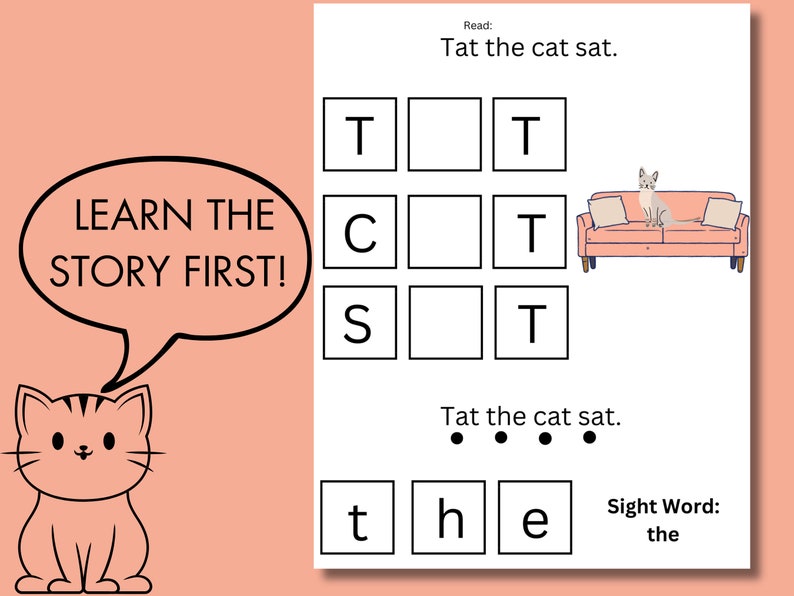 CVC Worksheets | -AT Word Family | Decodable Reader | Preschool ...