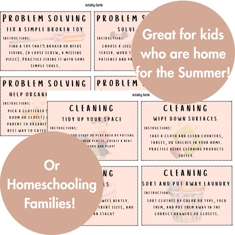 Life Skills Task Cards for Kids Life Skill Activities Printable Task ...