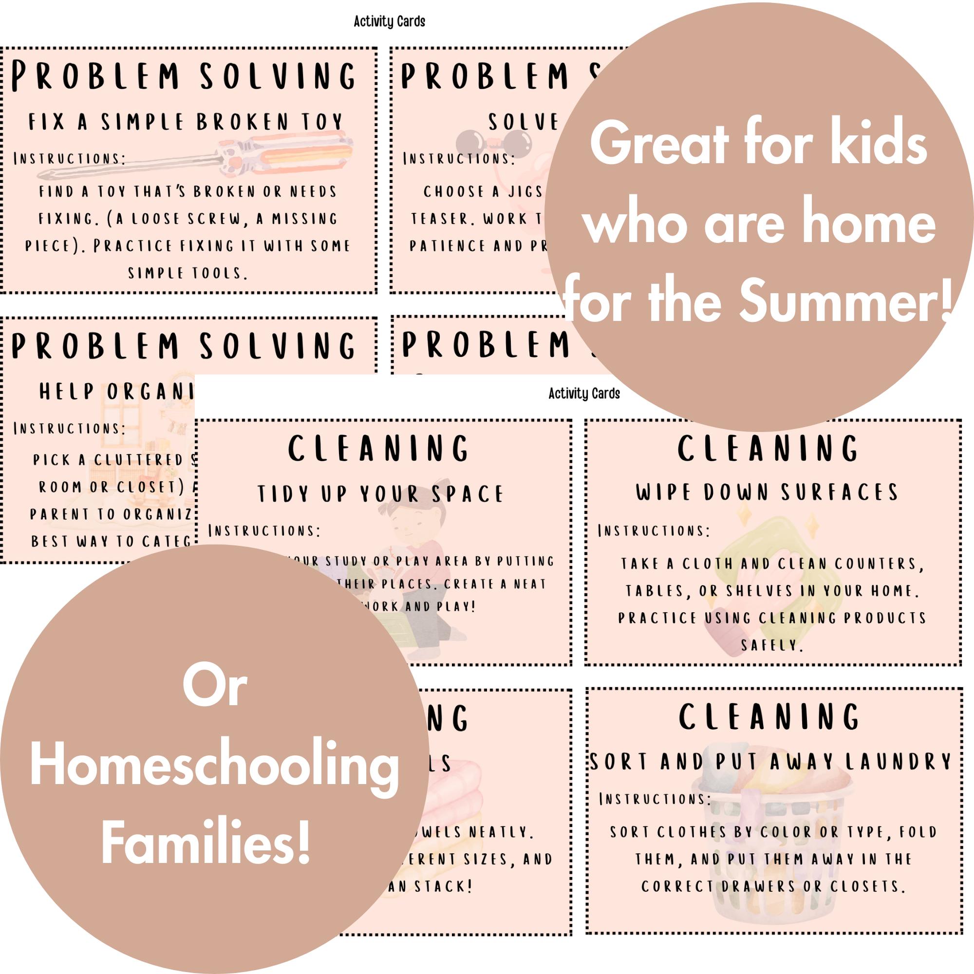 Life Skills Task Cards for Kids Life Skill Activities Printable Task ...