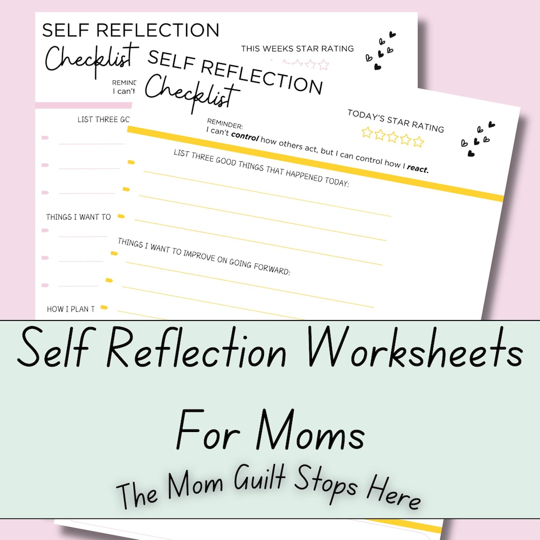 Self Reflection Worksheet for Moms | Daily Reflection | Weekly ...