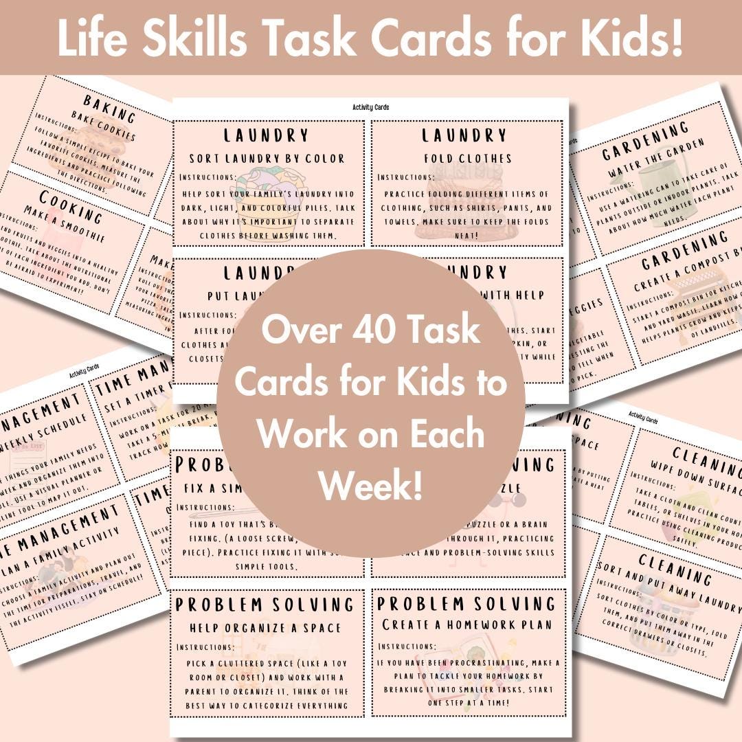 Life Skills Task Cards for Kids Life Skill Activities Printable Task ...