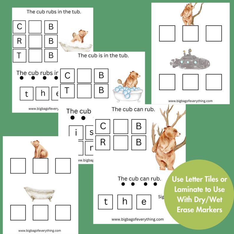 Phonics Worksheet | CVC Words | Word Family | Preschool | Kindergarten ...