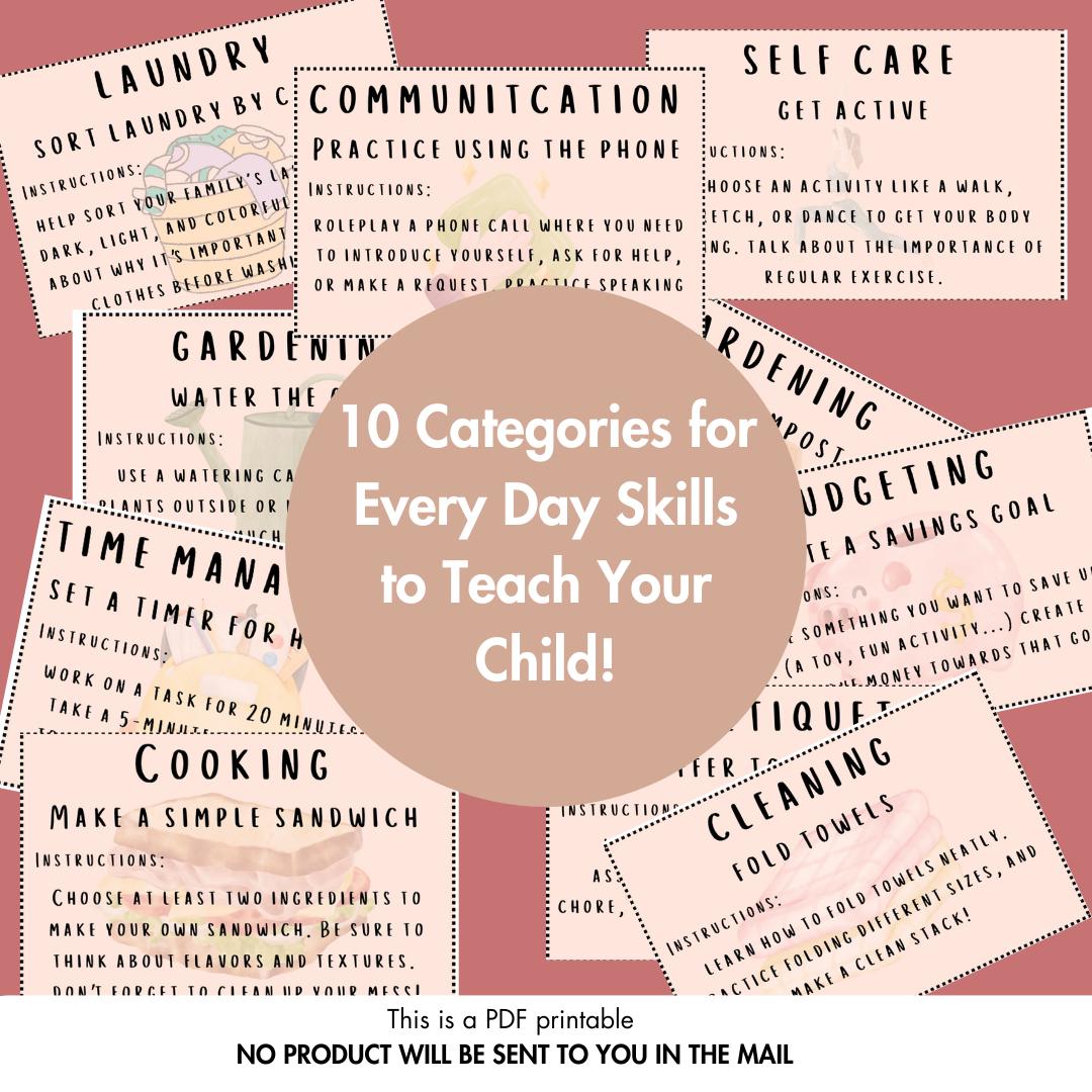 Life Skills Task Cards for Kids Life Skill Activities Printable Task ...
