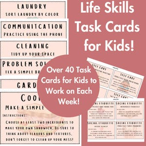 Life Skills Task Cards for Kids Life Skill Activities Printable Task ...