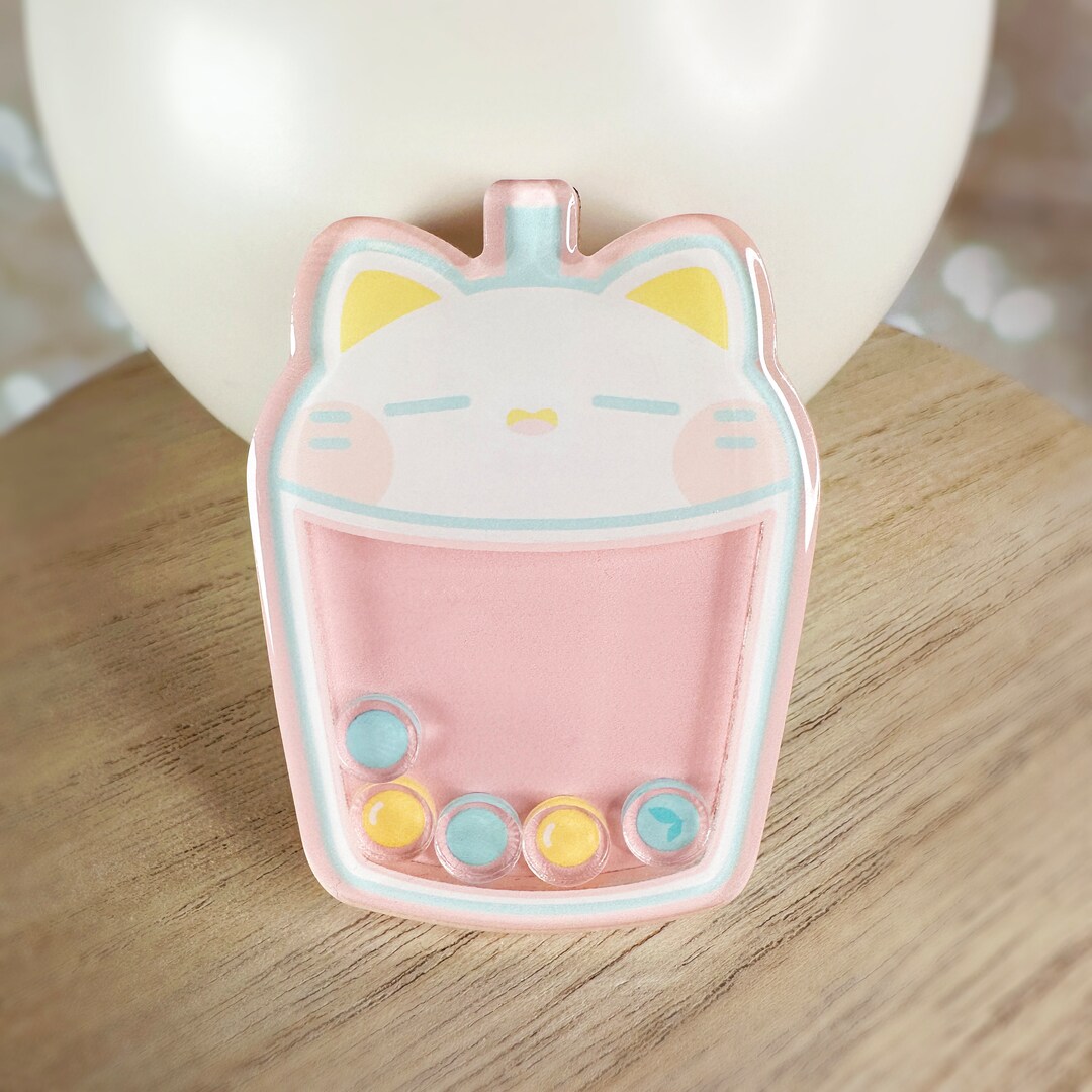 Boba Neko/cat Shaker Pin - Etsy
