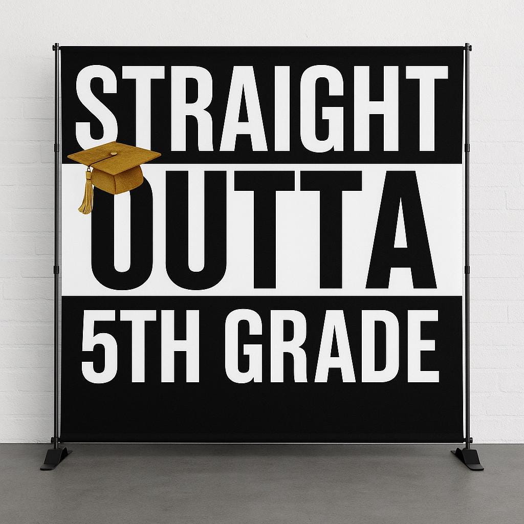 Straight Outta Kindergarten Graduation Backdrop – Pre-k, 5th Grade 8th ...