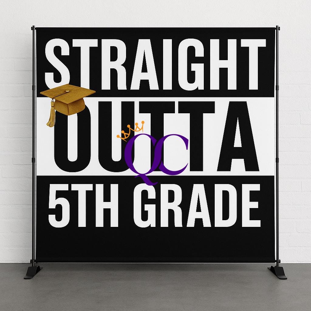 Straight Outta Kindergarten Graduation Backdrop – Pre-k, 5th Grade 8th ...