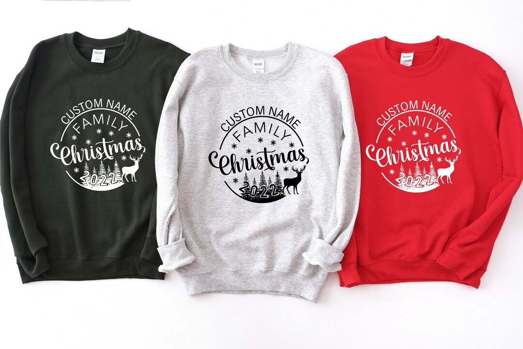 Personalized Family Christmas Sweatshirts, Custom Family Xmas Hoodies ...