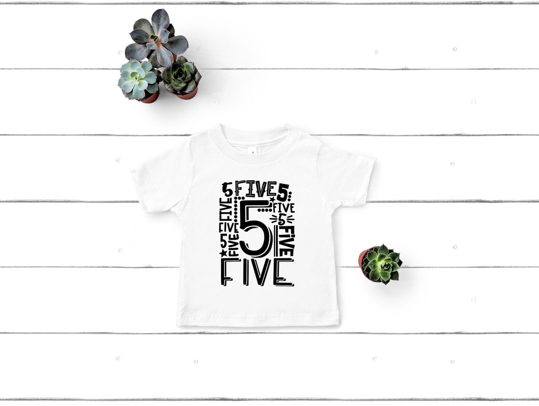 5th Birthday Shirt, Kids Birthday Shirts, Number Five Shirt, Boys 5th ...