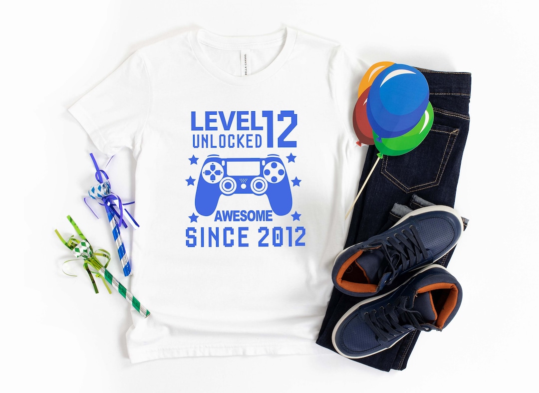 12 Th Birthday Shirt, Gamer Kids Birthday Shirt, Kids Birthday Shirt ...