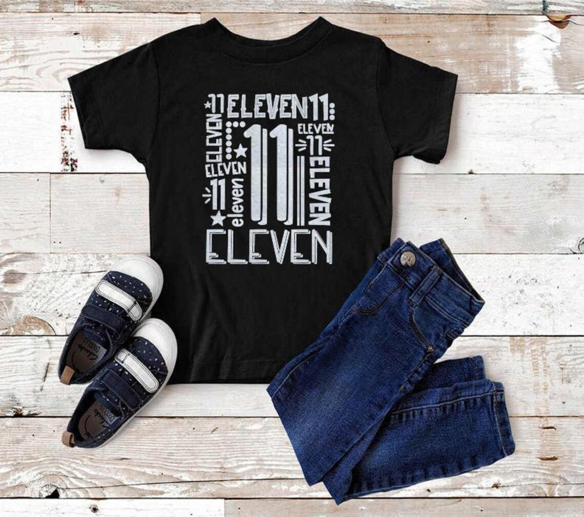 11th Birthday Shirt Kids Birthday Shirts Number Eleven - Etsy