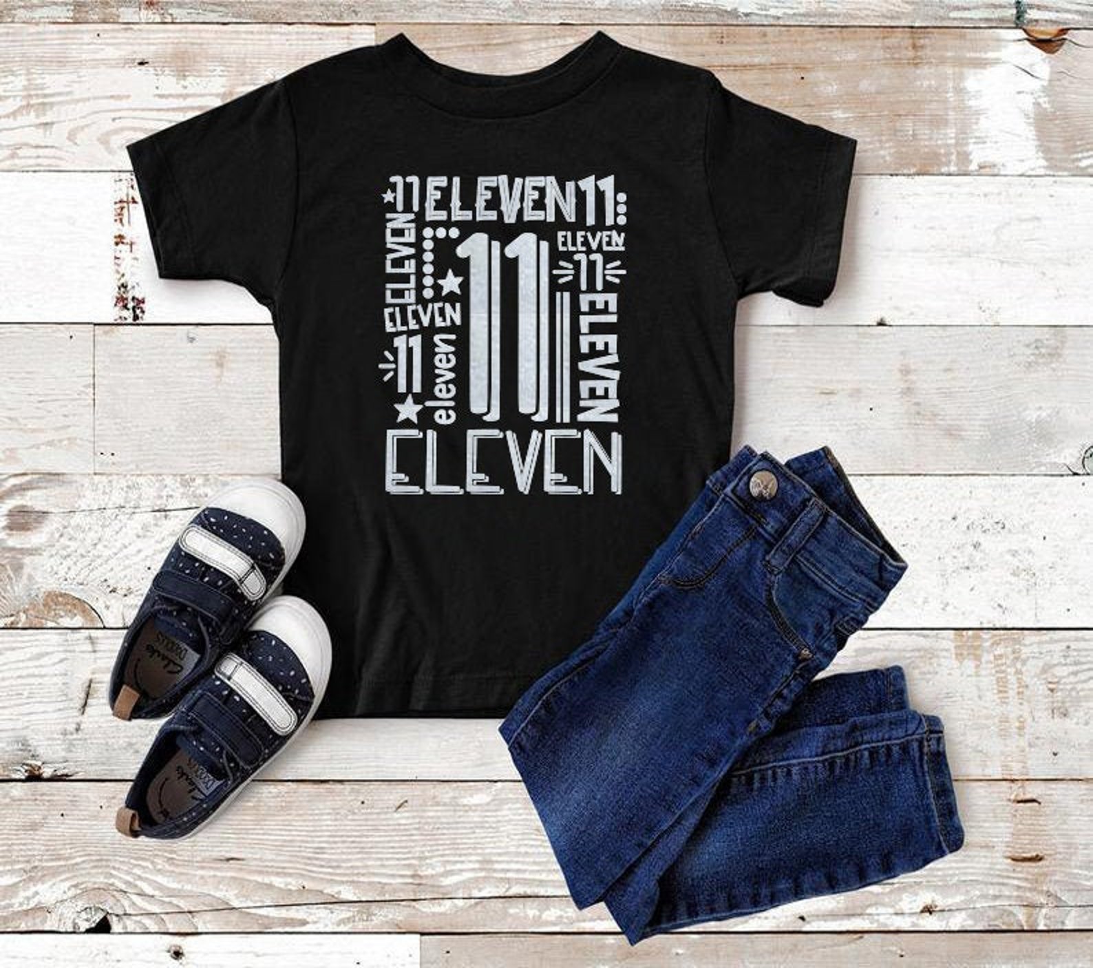 11th Birthday Shirt Kids Birthday Shirts Number Eleven Etsy