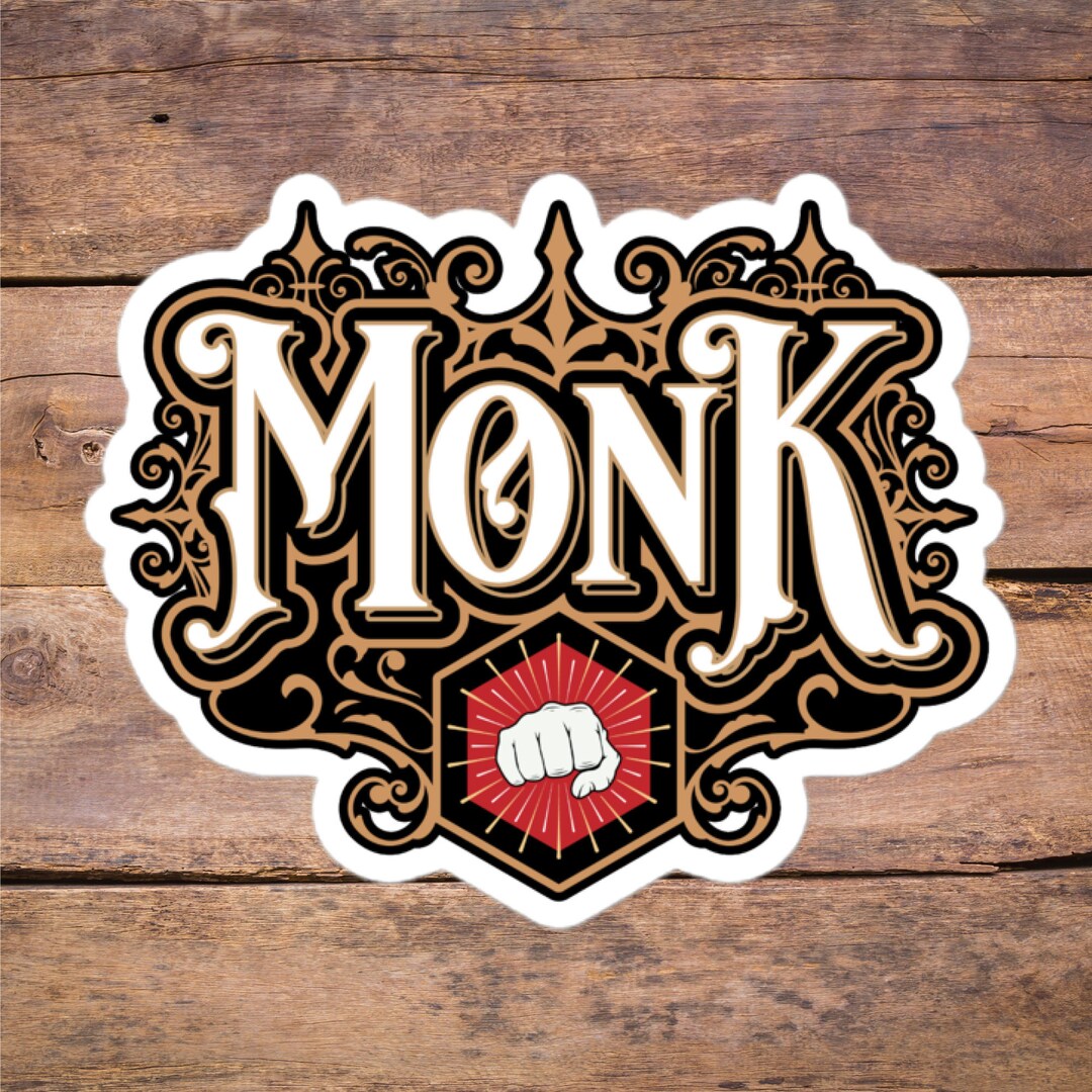 Monk Character Class 4"x3" Dnd Sticker, Dungeons and Dragons, TTRPG D&D ...
