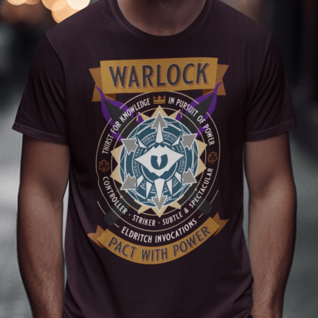 D&D Warlock Character Emblem Shirt (S-4XL) - Etsy