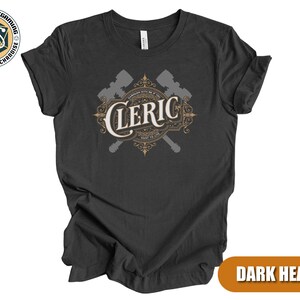 Dnd Cleric Shirt, Retro Font Cleric Tshirt, Gift for Players, D&D ...