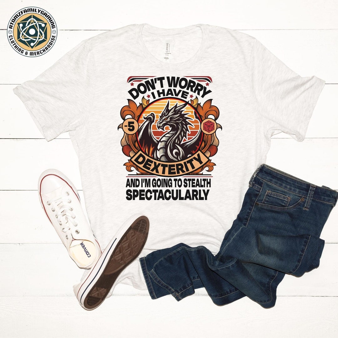 Camiseta divertida de DnD, camiseta de broma de destreza de mazmorras y dragones para hombres o ...