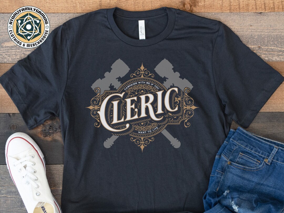Dnd Cleric Shirt, Retro Font Cleric Tshirt, Gift for Players, D&D ...