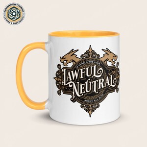 D&D Lawful Neutral Mug With Color Inside | Fun Dnd Gift for Players ...