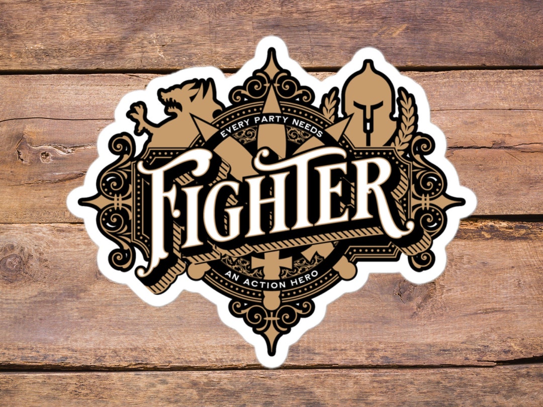 Fighter Class 4x4 Dnd Sticker, Dungeons and Dragons, TTRPG D&D Gifts ...
