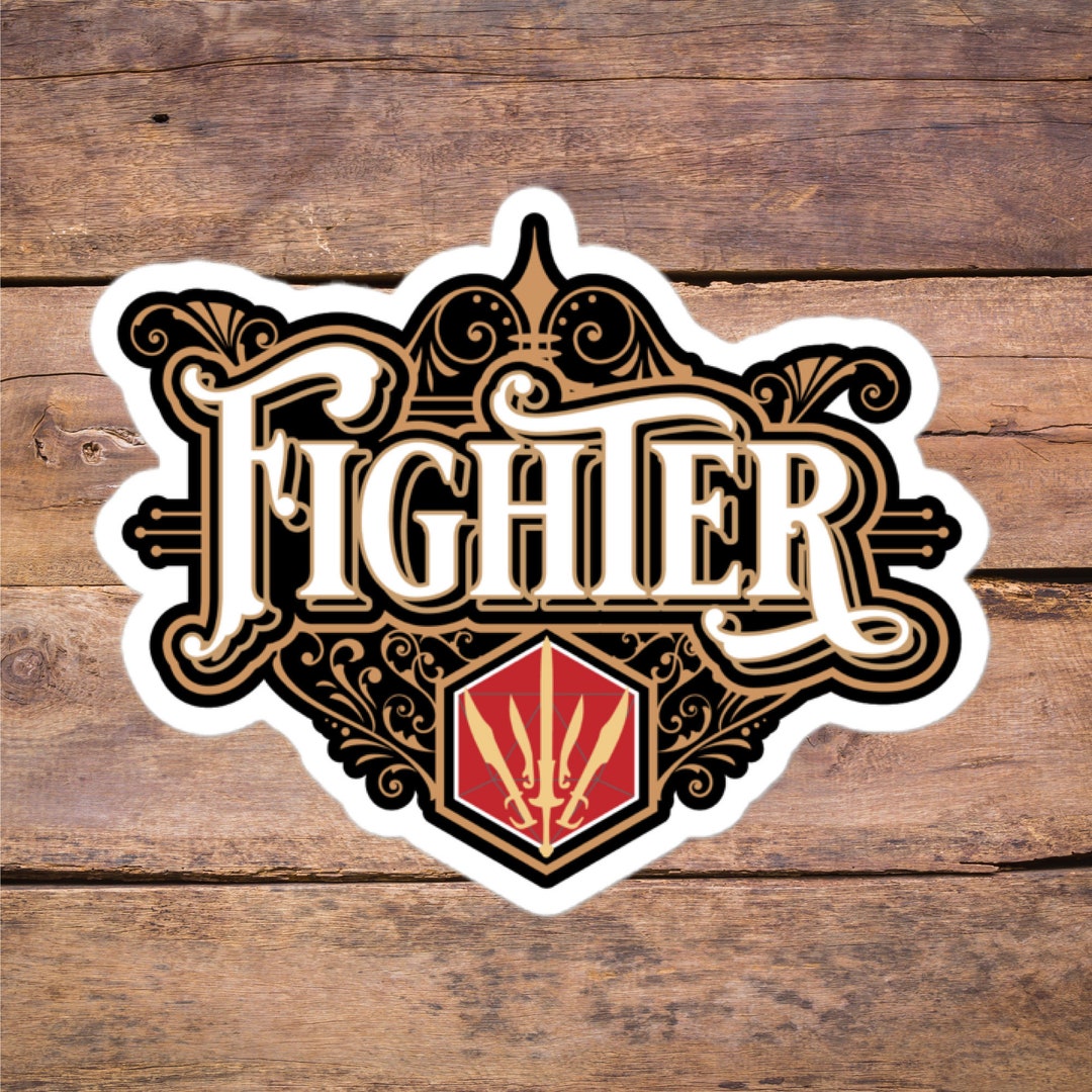 Fighter Character Class 4"x3" Dnd Sticker, Dungeons and Dragons, TTRPG ...