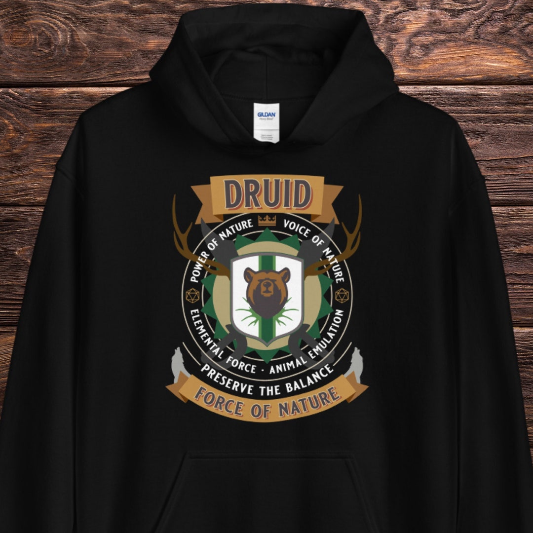 D&D Druid Hoodie, Dungeons and Dragons Hooded Sweatshirt for Men or ...