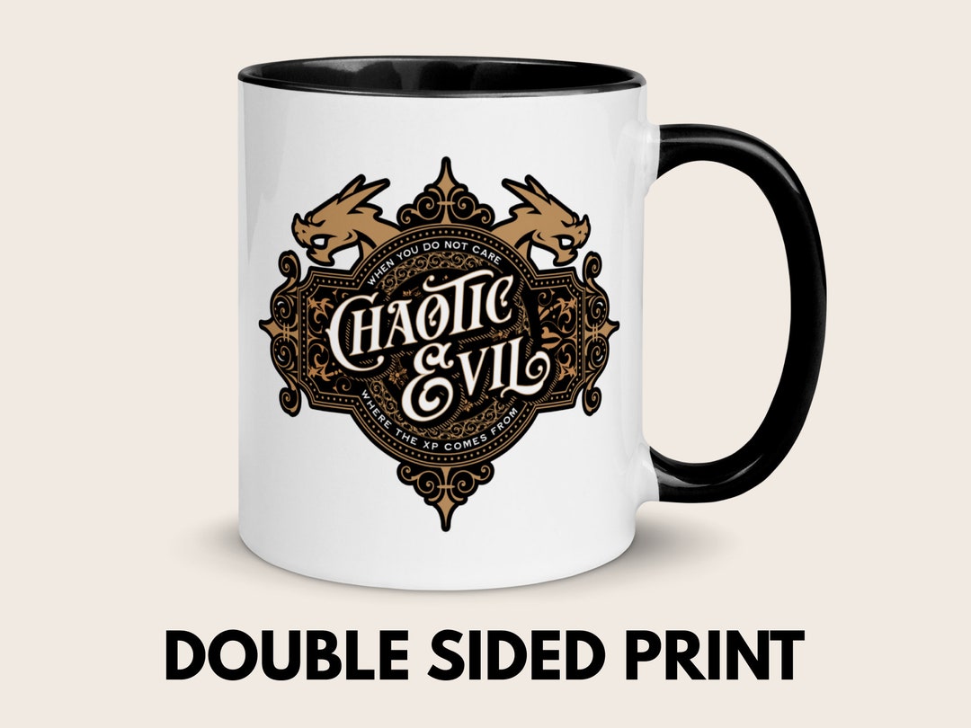 D&D Chaotic Evil Mug With Color Handle and Inside, Dnd Gifts for ...