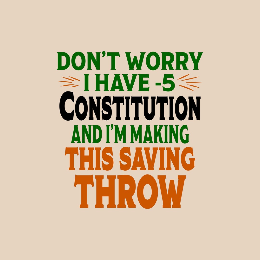 Funny Dnd Shirt, Dungeons and Dragons Constitution Joke T-shirt for Men ...