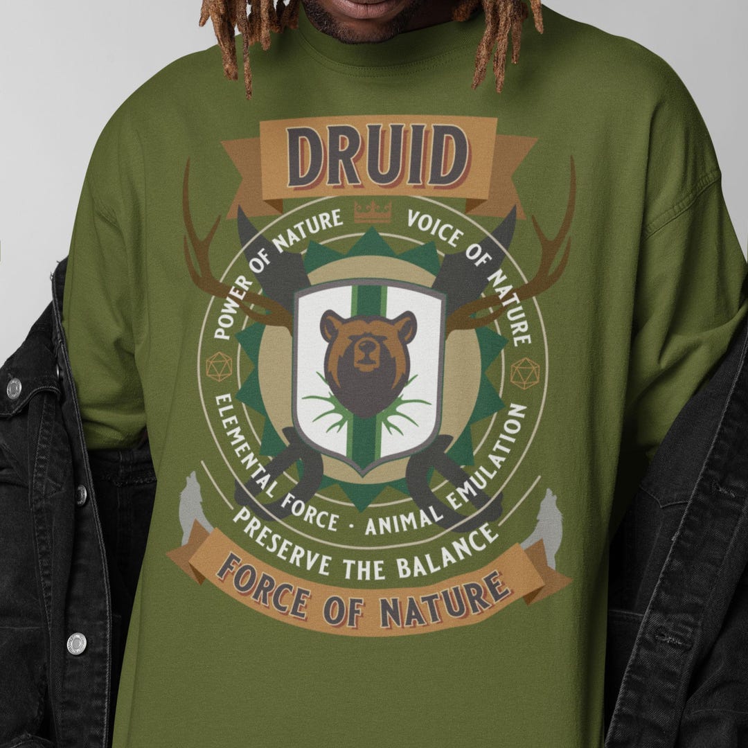 D&D Druid Character Emblem Shirt (S-4XL) - Etsy