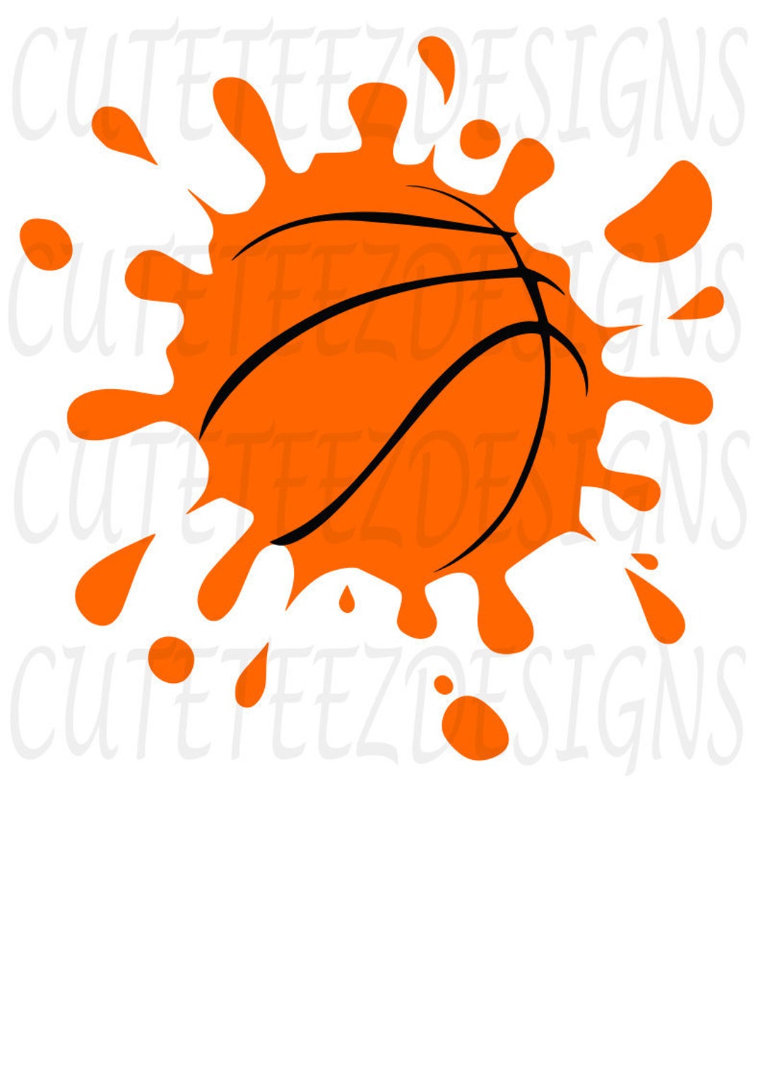 Basketball Paint Splat, Basketball SVG, Baskball Splat, Basketball ...
