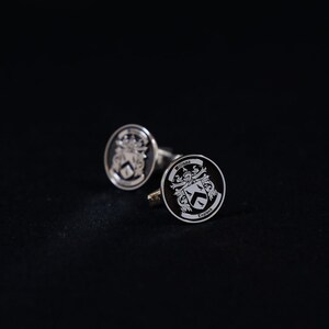 Custom Engraved Traditional Family Crest Shield Cufflink, Personalized ...