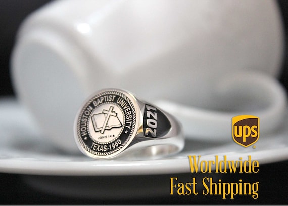 Custom Engraved College Graduation Ring Personalized Senior - Etsy