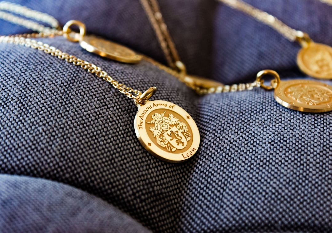 Custom Gold Necklace, Personalized Logo Necklace, Personalized Family ...