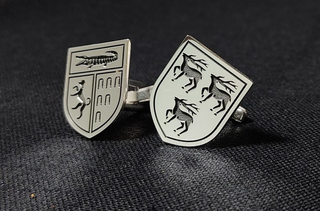 Personalized Family Crest Shield Cufflink, Custom Coat of Arm Groom ...