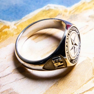 Custom Engraved College Graduation Ring, Personalized Class Signet Ring ...