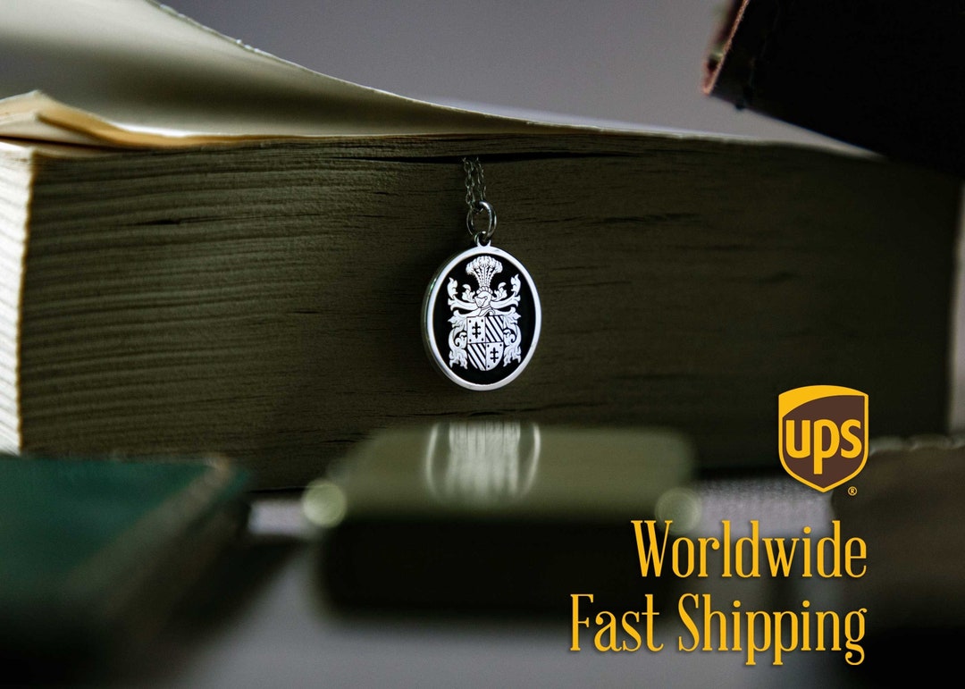 Personalized Family Crest Necklace, Custom Made Coat of Arm Pendant ...