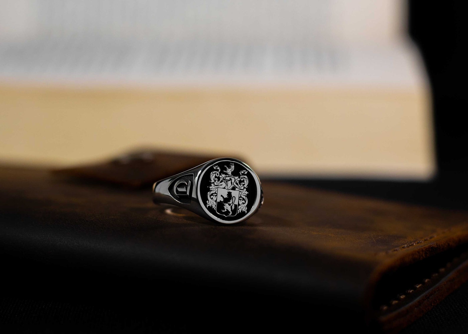 Custom Engraved Signet Ring With Sterling Silver, Traditional ...